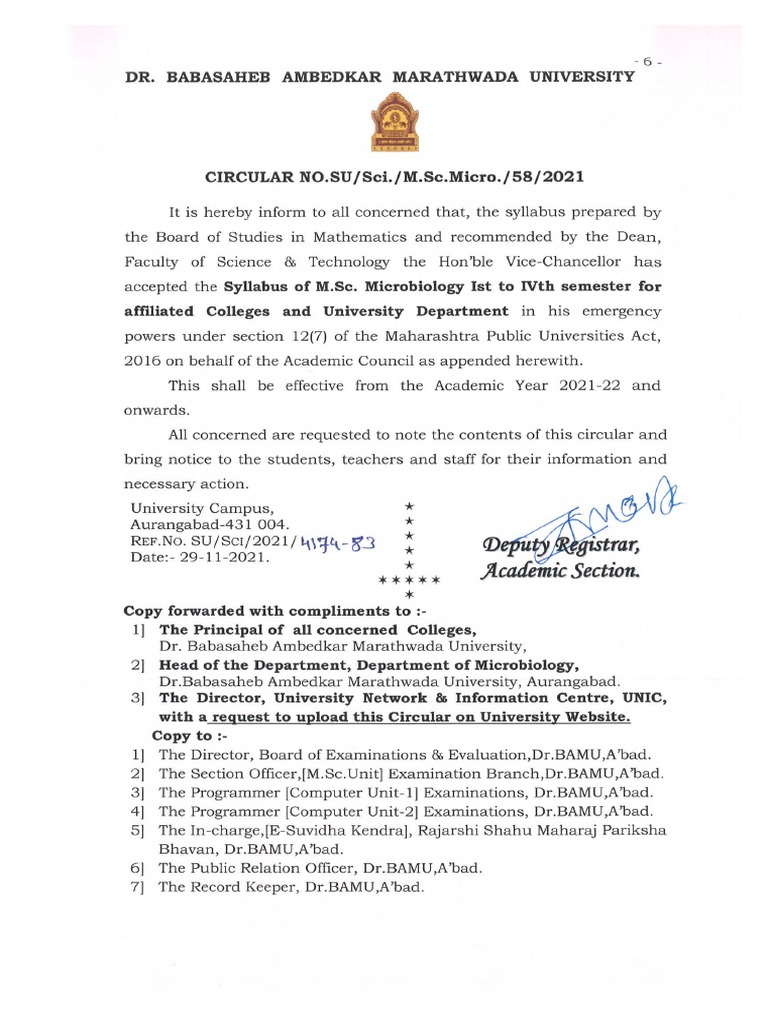 M SC Microbiology I IV Sem 2122 | PDF