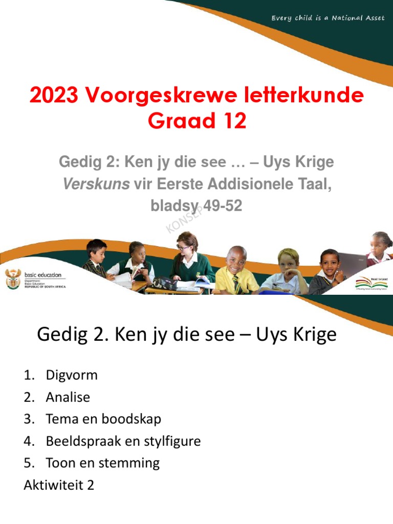 Gedig 2 Ken Jy Die See | PDF