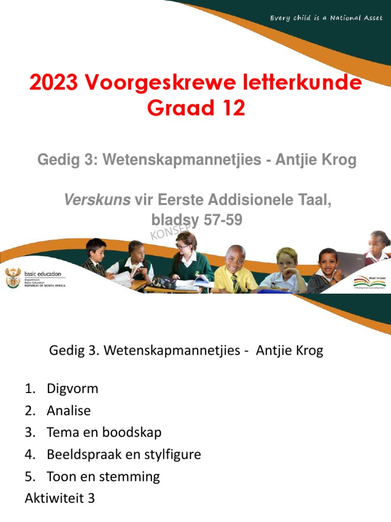 Gedig 3 Wetenskapmannetjies - AEAT - GR 12 - 2023 | PDF