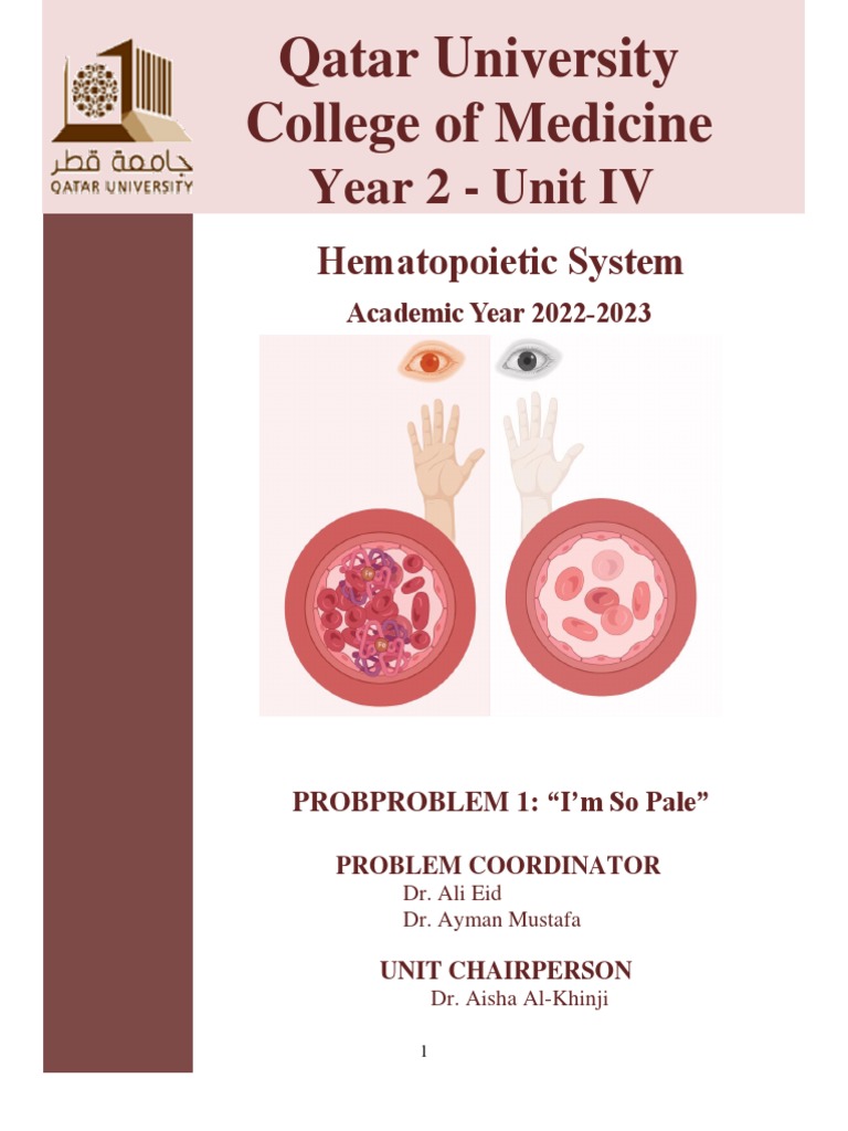 PBL Problem 1 Unit IV Week 1 | PDF | Anemia | Clinical Medicine