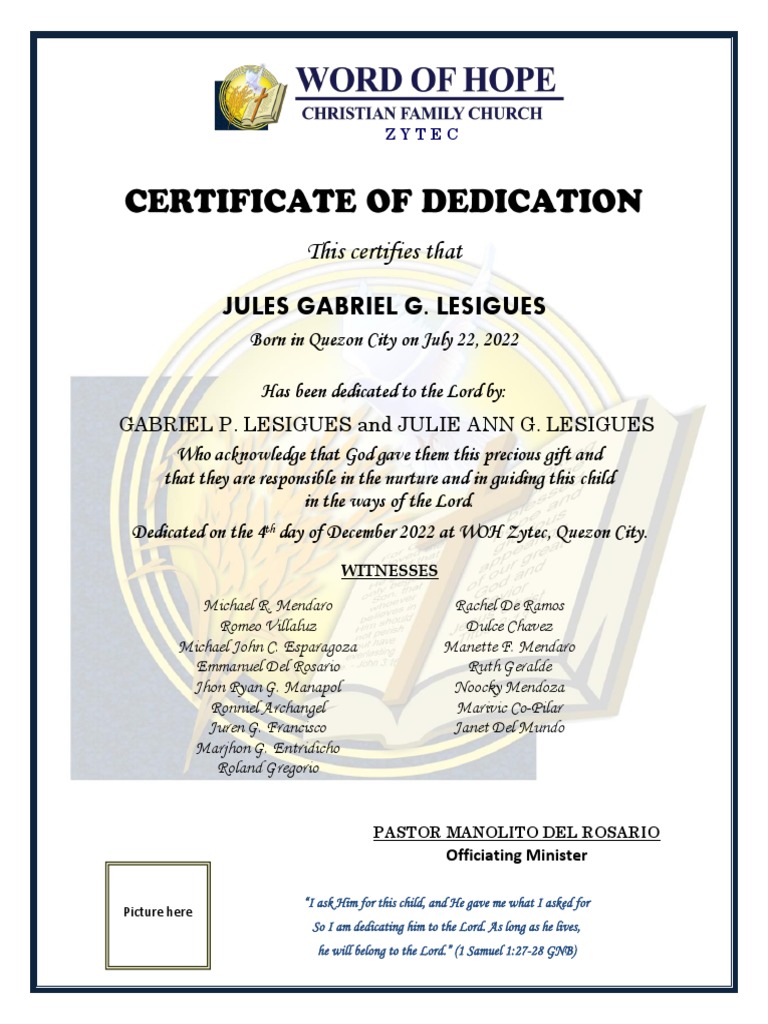 Dedication Lesigues | PDF