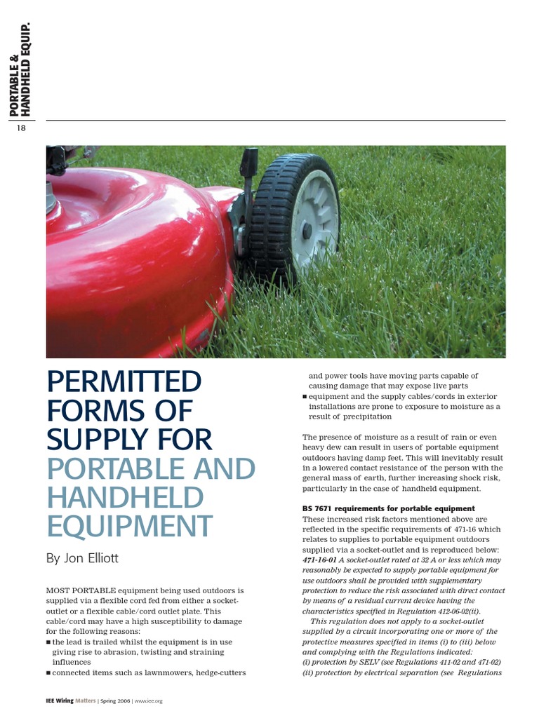 Outdoor Portable Equipment Safety Standards | PDF | Transformer ...