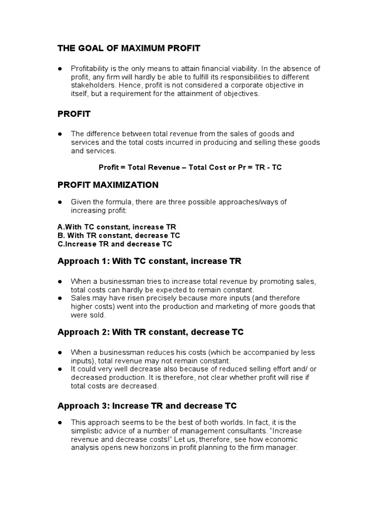 Managerial Economics | PDF | Profit (Economics) | Average Cost