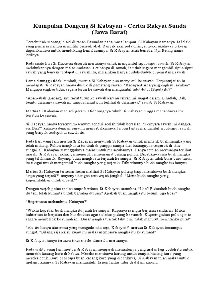 Kumpulan Dongeng Si Kabayan | PDF