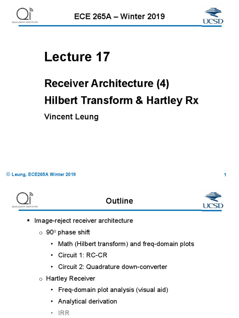 Lecture 17 ECE265A - Rx4 Image - Rej | PDF | Phase (Waves) | Waves