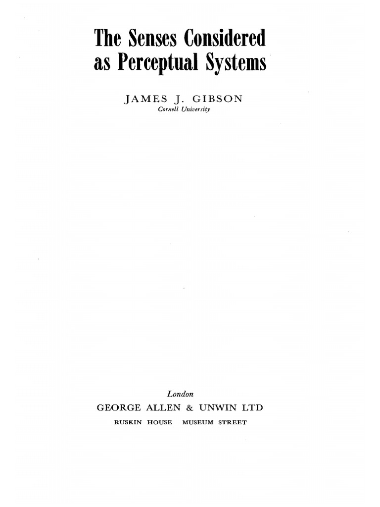 Gibson James J The Sense Considered As Perceptual Systems 1966-P+íginas-1 | PDF | Perception ...