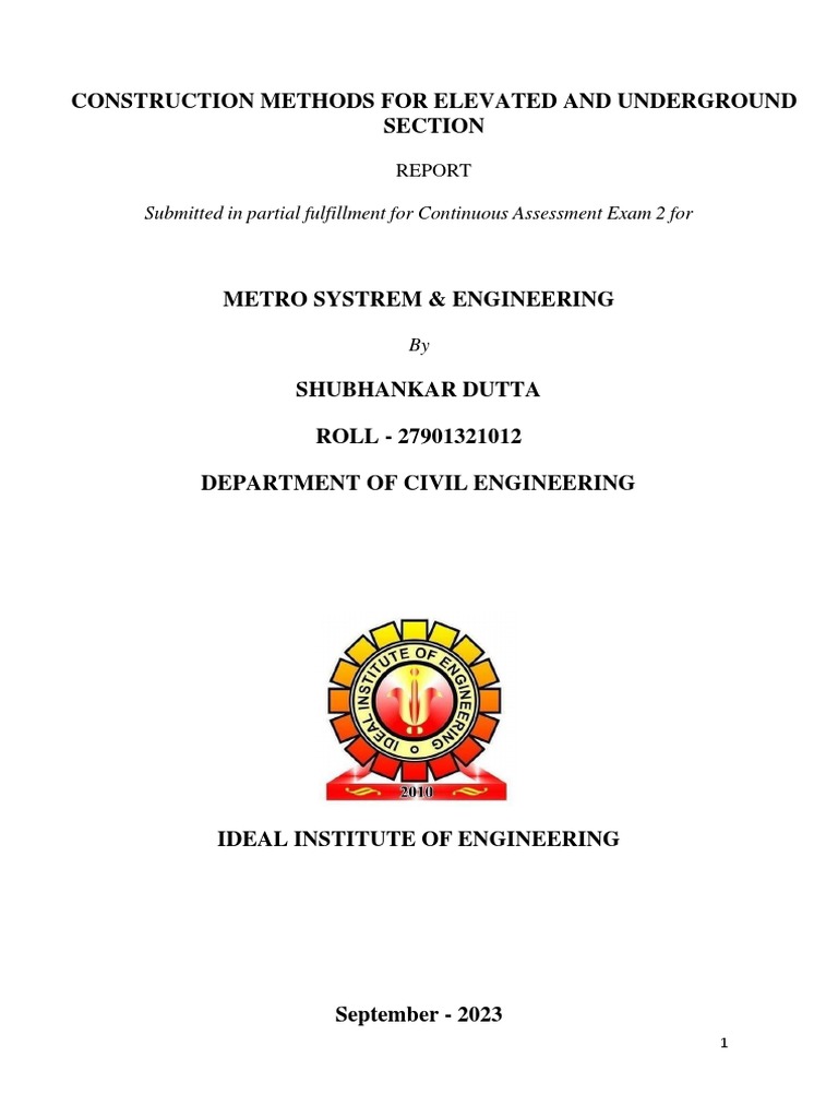 Construction Methods For Elevated and Underground Section | Download ...
