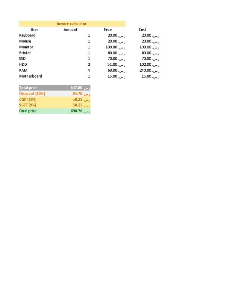 Invoice Price Calculation Guide | PDF