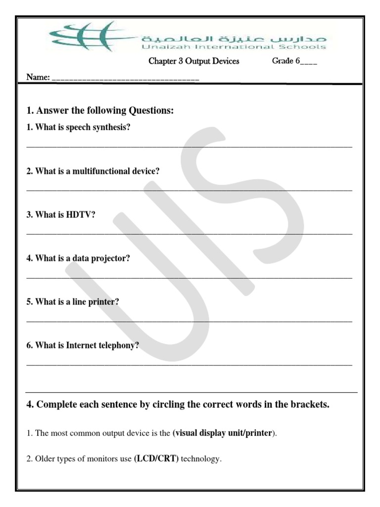 Revision Sheet Grade 6 Computer | PDF | Computer Data Storage | Spreadsheet