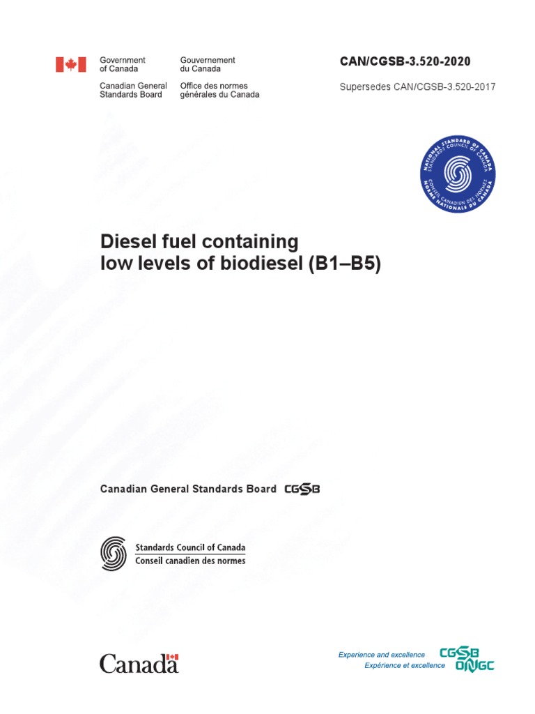 Can CGSB-3.520-2020 - en | PDF | Biodiesel | Diesel Fuel