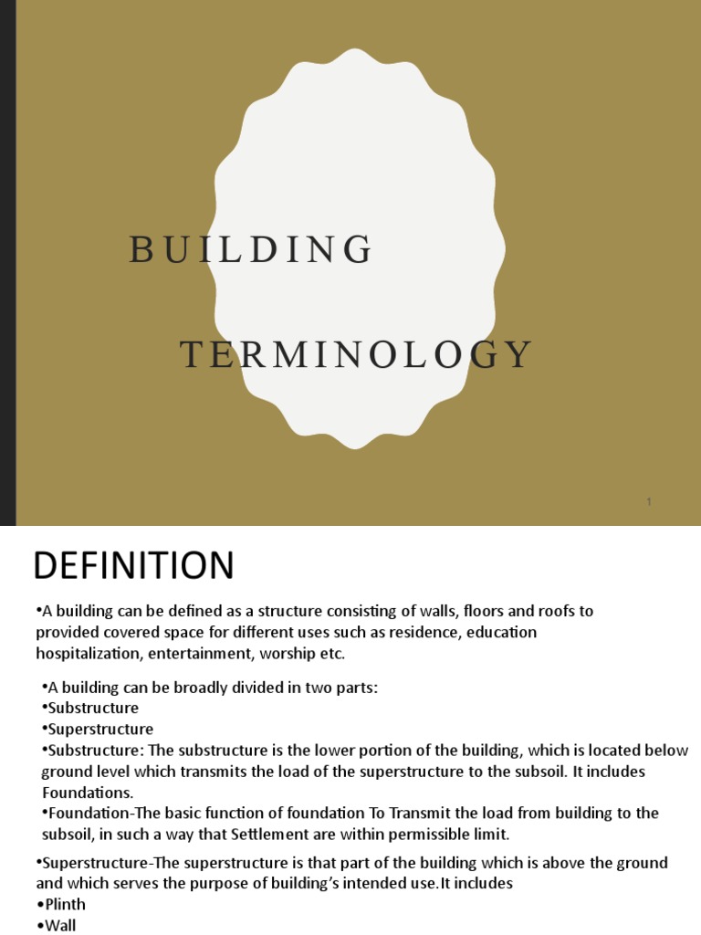 Building Terminology 1 | PDF | Column | Architectural Design