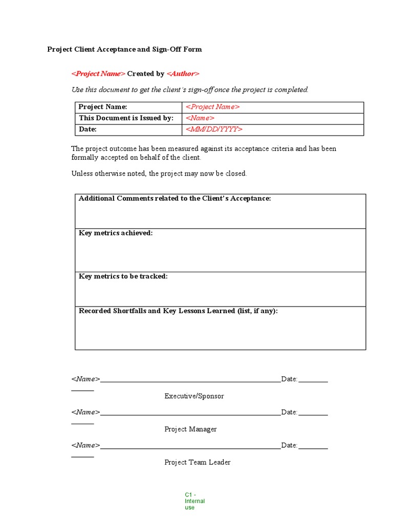 Template - User Acceptance and Sign-Off | PDF | Business