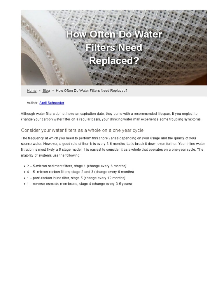 Home Water Filter Maintenance Guide | PDF | Filtration | Water