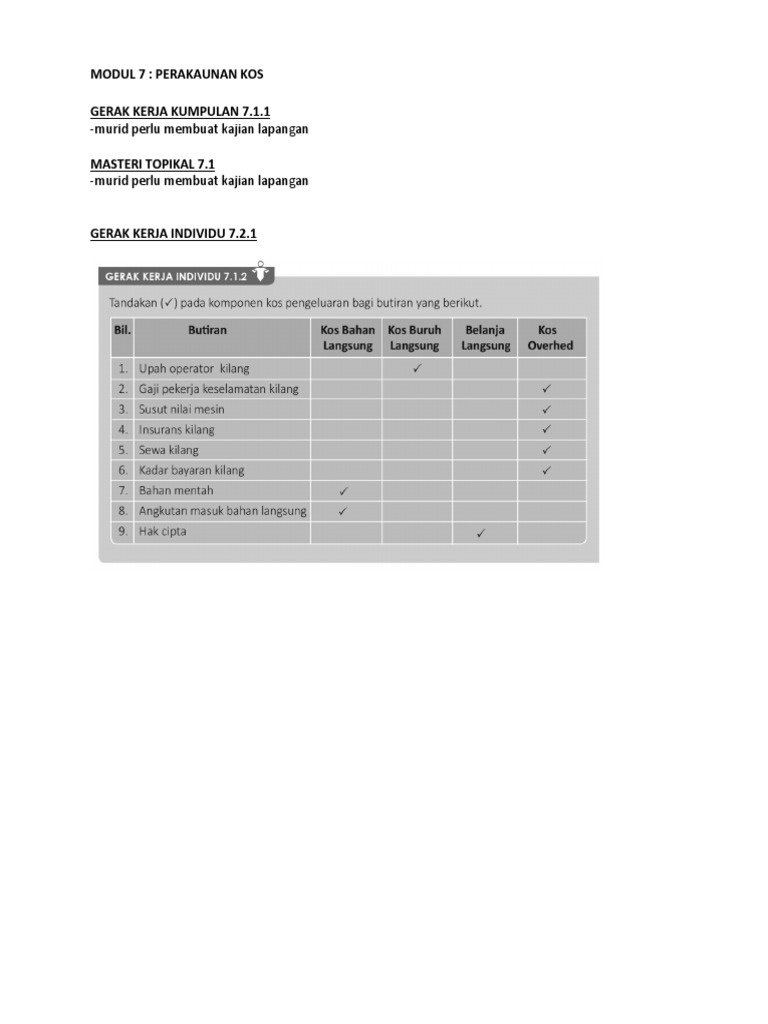 Prinsip Perakauanan F5 BAB 7 | PDF