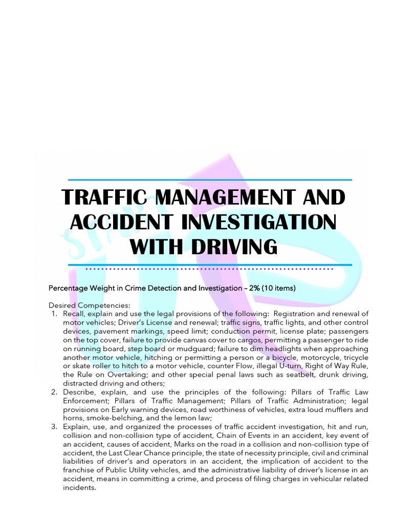 Traffic Management & Accident Investigation | PDF | Traffic | Traffic ...