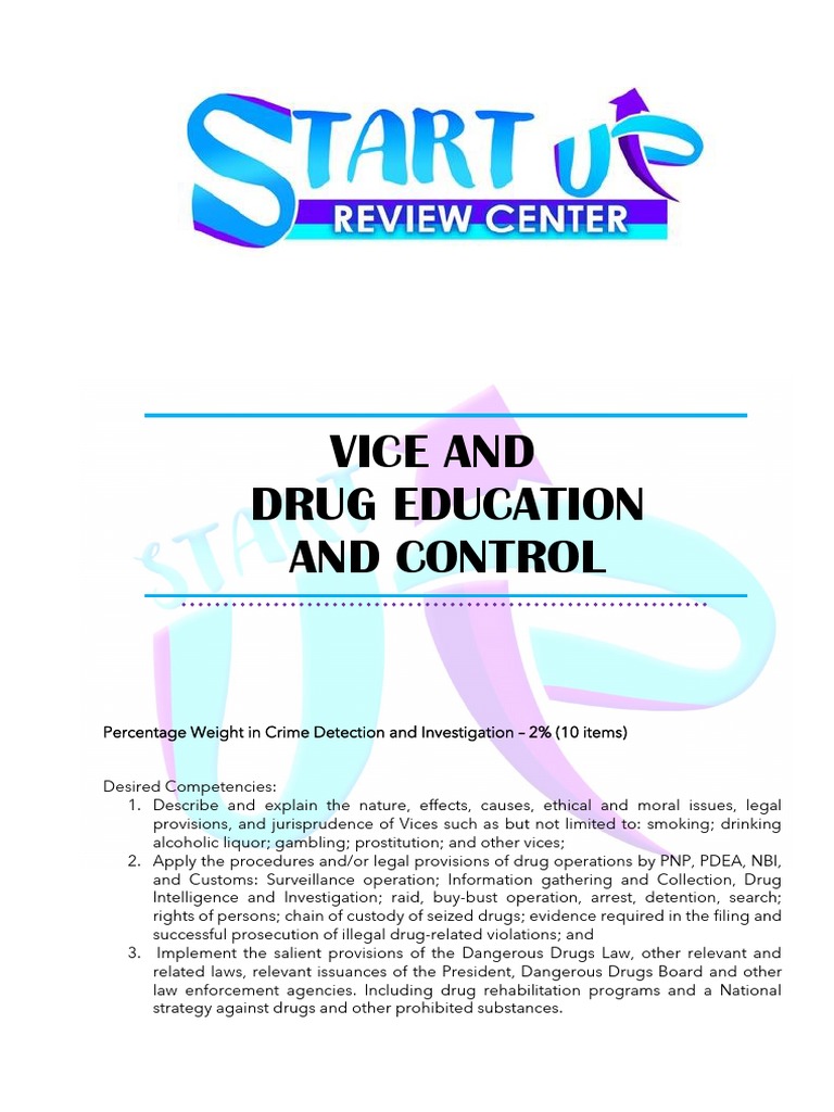 Vice and Drug Education Overview | PDF | Self-Improvement