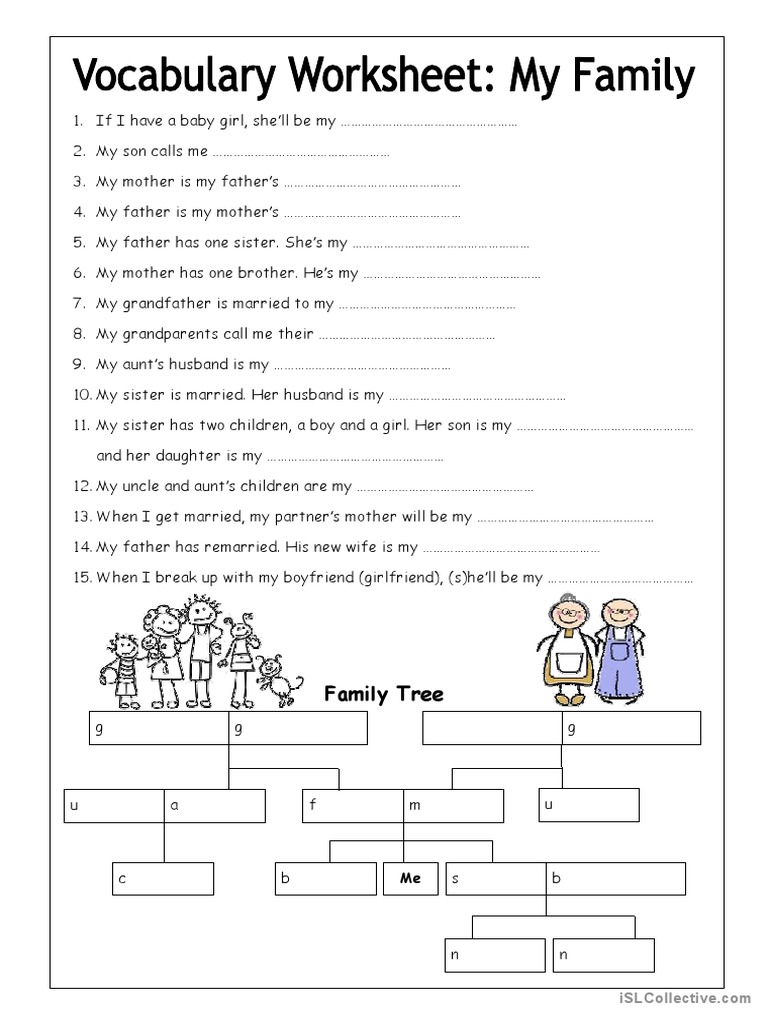 My Family Vocabulary Worksheet | PDF | Grandparent | Ageing
