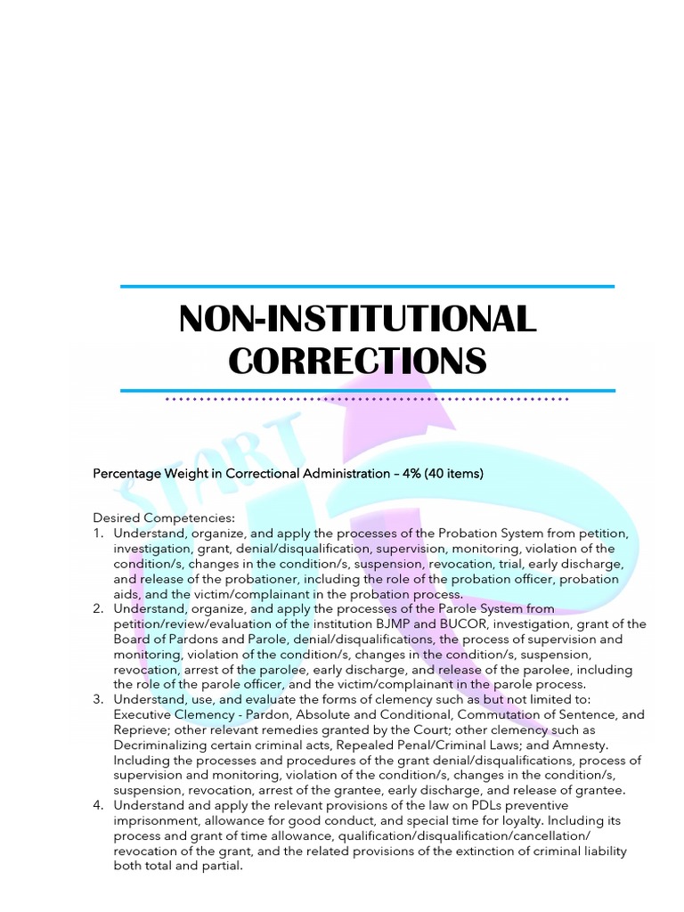 CorAd - Non Institutional Corrections | PDF | Pardon | Probation