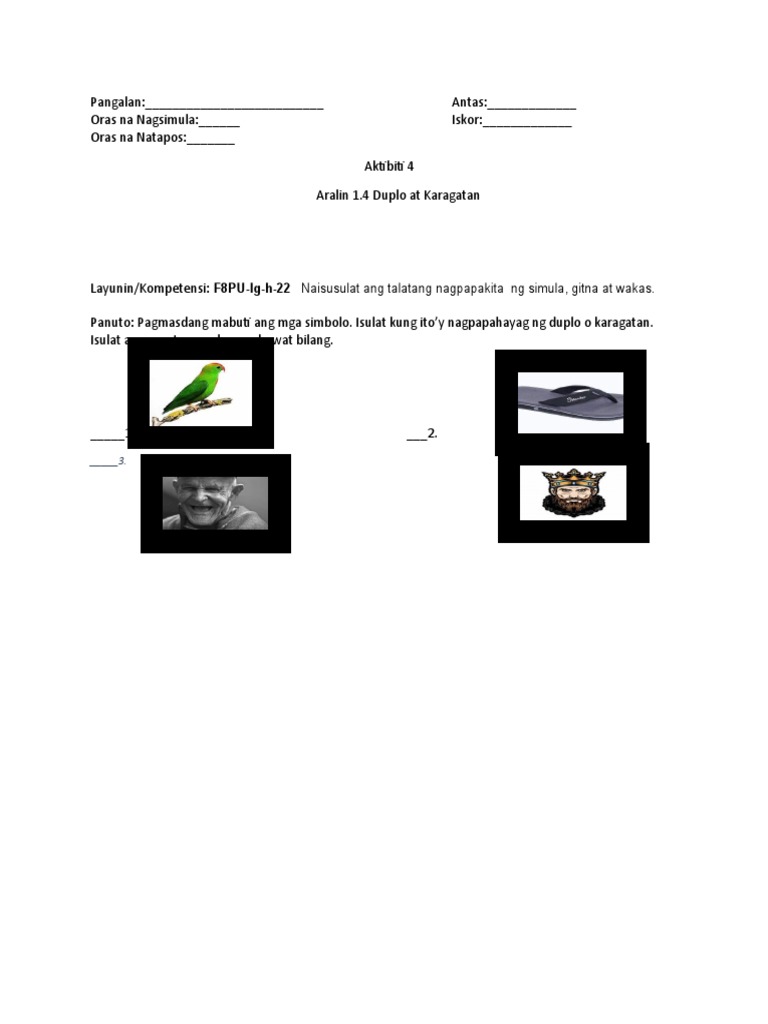 Activity Sheet 4 | PDF