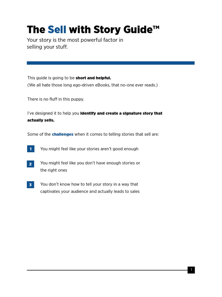 Sell With Story Guide | PDF | Reason
