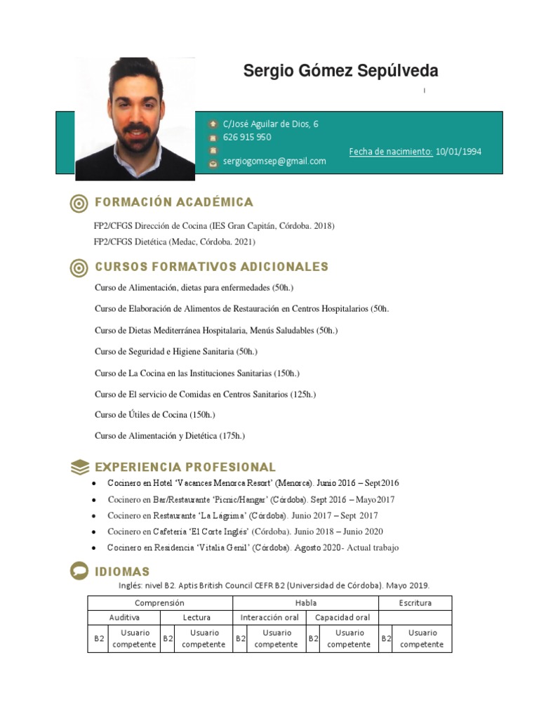 CV Sergio Gómez Sepúlveda | PDF