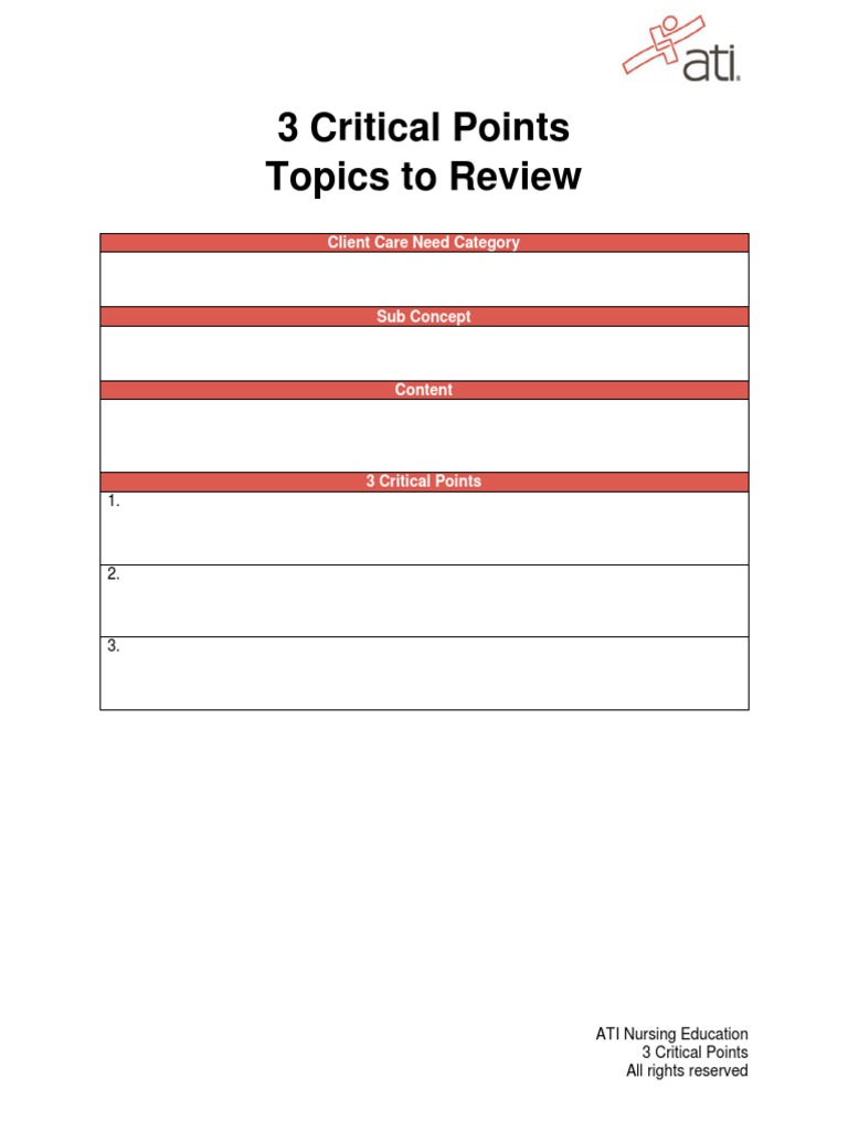 ATI 3 Critical Points Template Guide | PDF