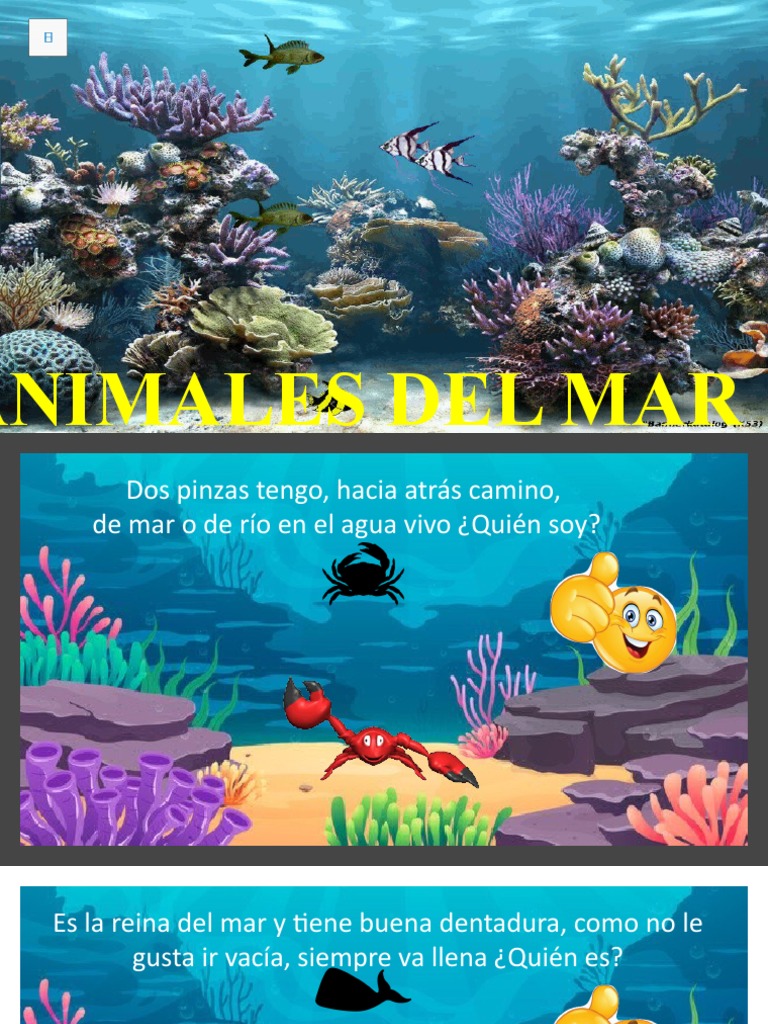 Adivinanzas de Animales Del Mar | PDF