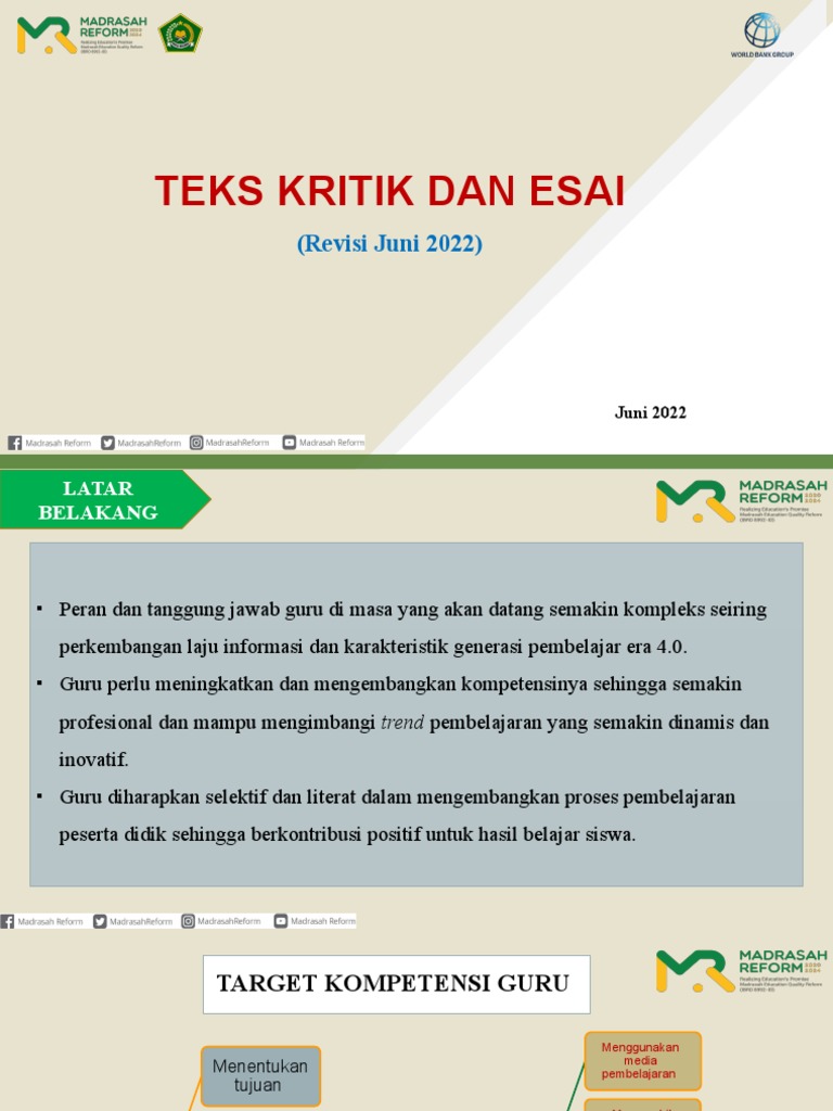 PPT Modul Teks Kritik - Esai Revisi | PDF