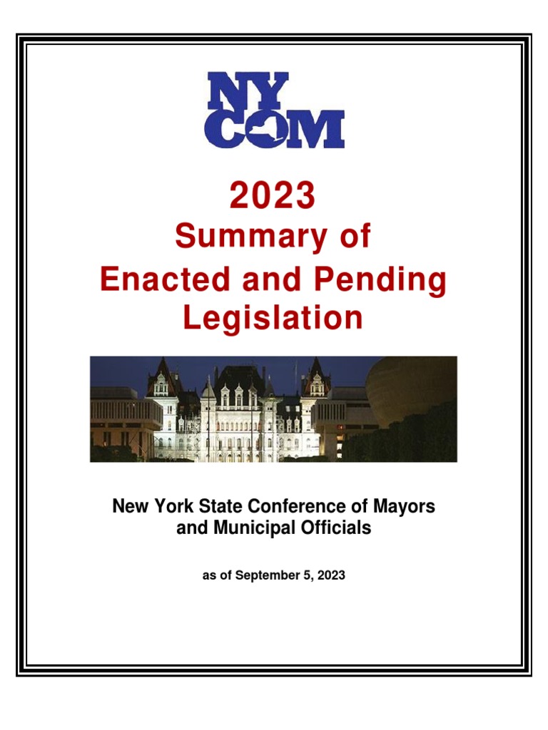 NYCOM Summary of Legislation | PDF | Offshore Wind Power | Renewable Energy