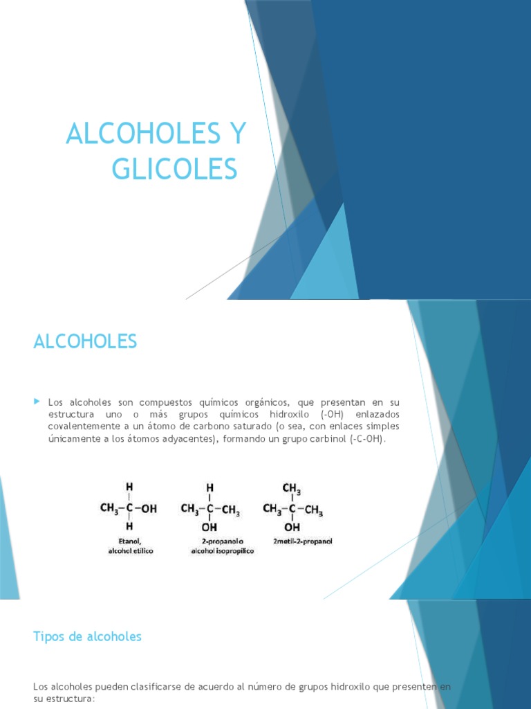 Alcoholes y Glicoles | PDF | Química | Ciencias fisicas