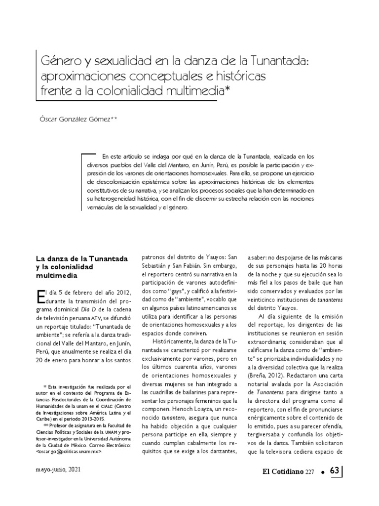 Género y Sexualidad en La Danz | PDF | Imperio Inca | Mujer