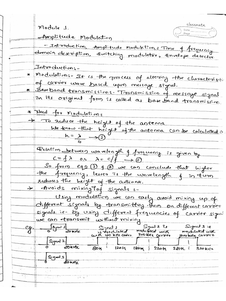 Module 1 Amplitude Modulation Pdf