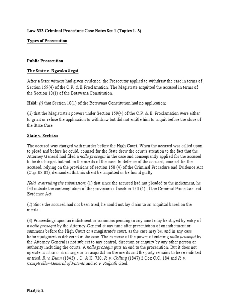 Criminal Procedure Case Notes Set 1 (Topics 1-3) | PDF | Criminal ...
