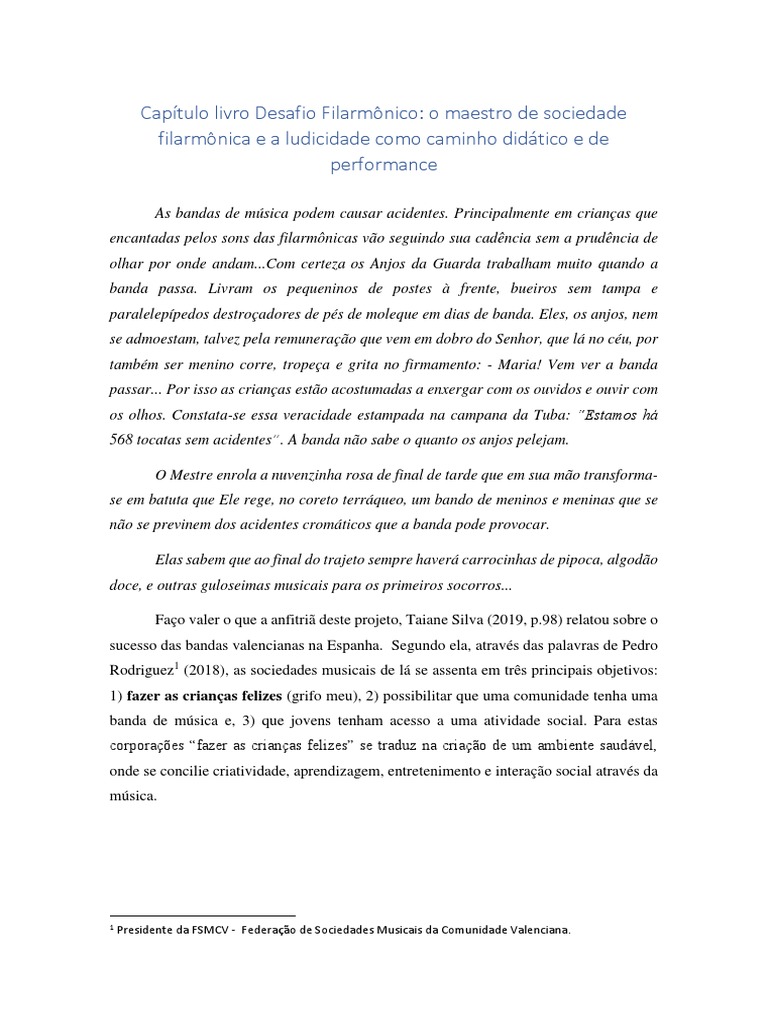 Capítulo Livro Desafio Filarmônico | PDF | Aprendizado | Pedagogia