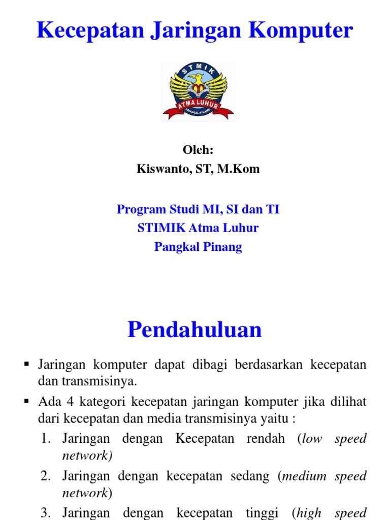 Pert 2 Kecepatan Jaringan Komputer | PDF