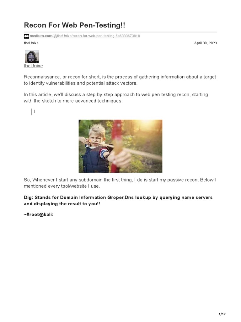 Recon For Web Pen-Testing | Download Free PDF | Domain Name System ...