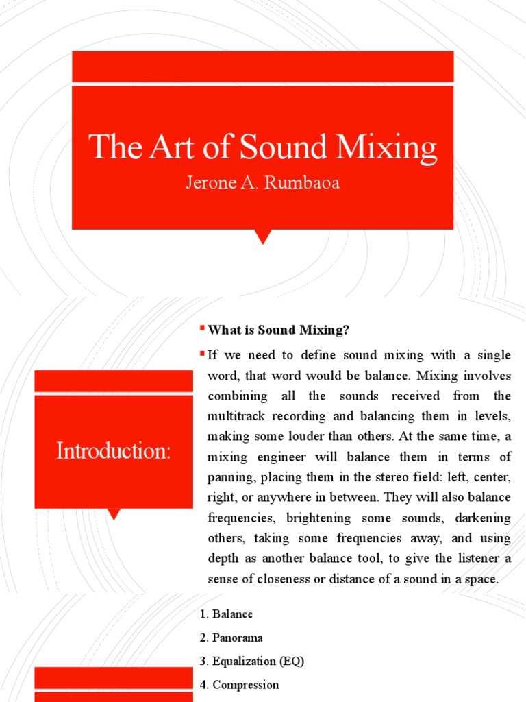 The Art of Sound Mixing | PDF | Loudspeaker | Headphones