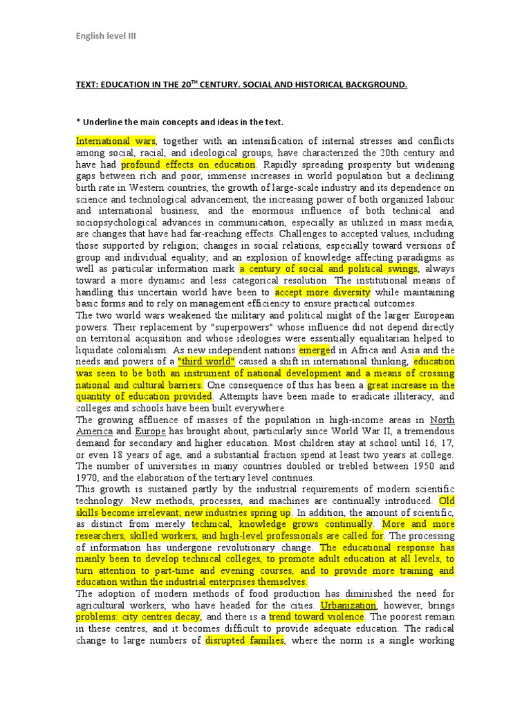 20th Century Education Evolution | PDF | Economies