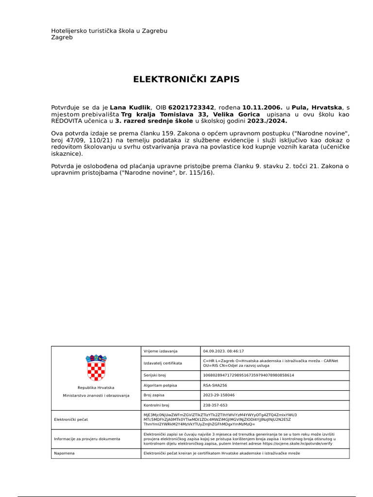 Elektronički Zapis | PDF