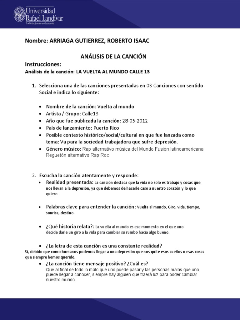 Análisis de la canción | PDF | Canciones