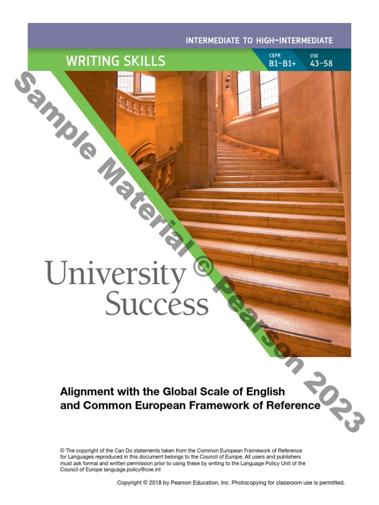 University Success INT Writing - GSE Mapping Booklet | PDF