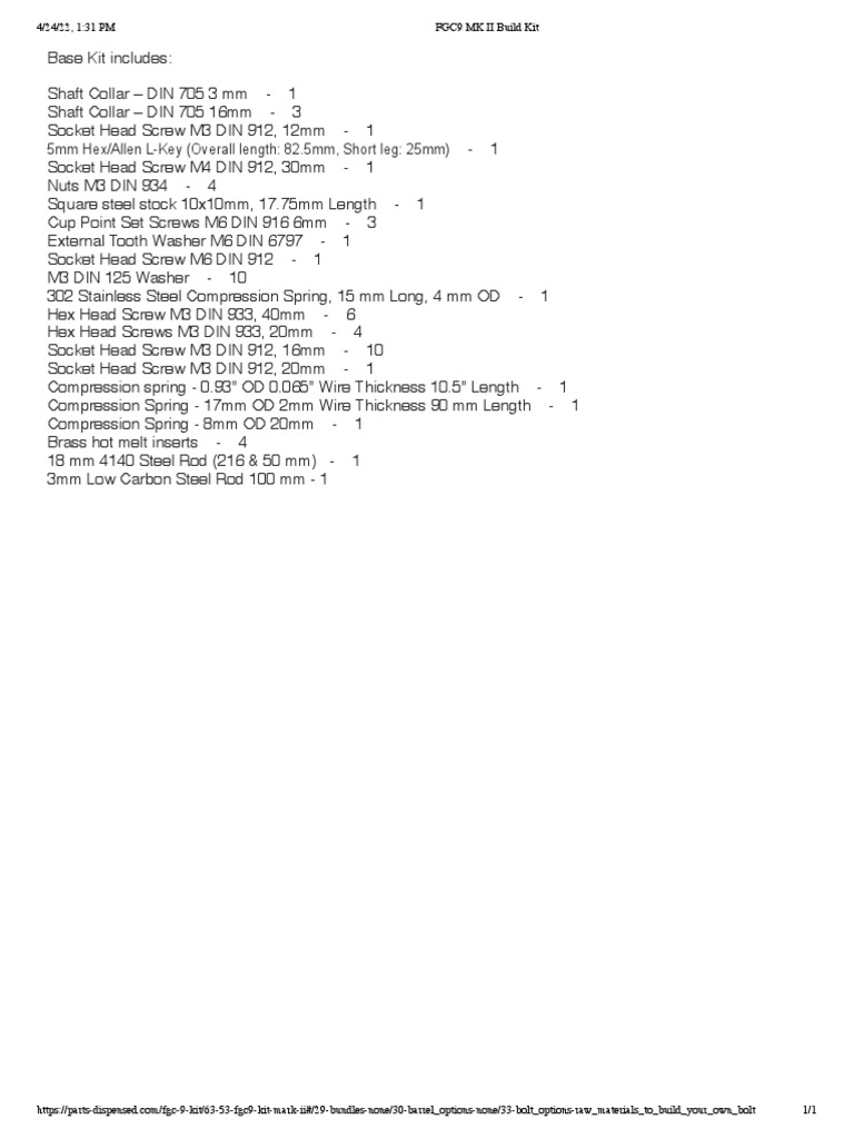 FGC9 MK II Build Kit | PDF