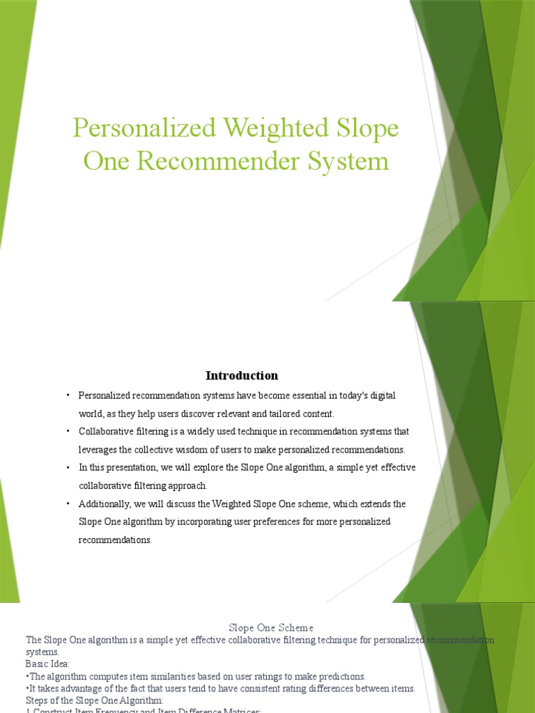 Personalized Weighted Slope One Recommender System | PDF | Systems Science | Information Science