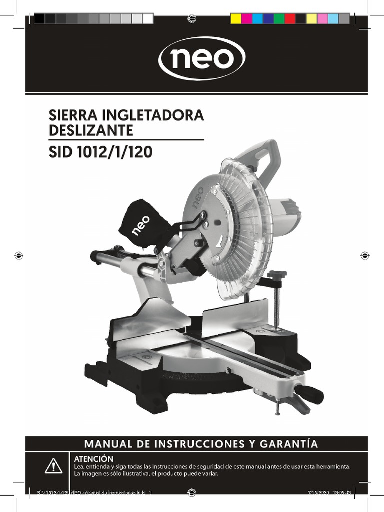 SID 1012 1 120 NEO Manual de Instrucciones | PDF | Tornillo | Herramientas