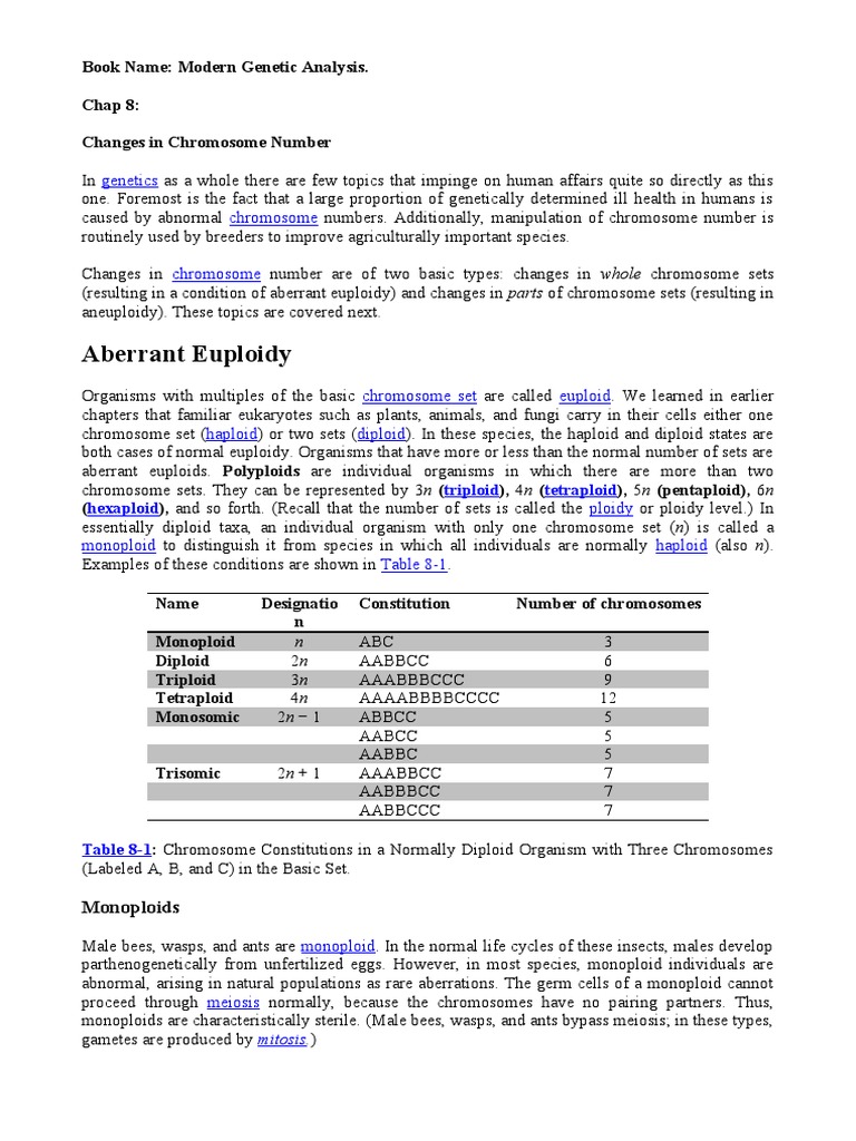 Chromosome Number Changes | PDF | Ploidy | Meiosis