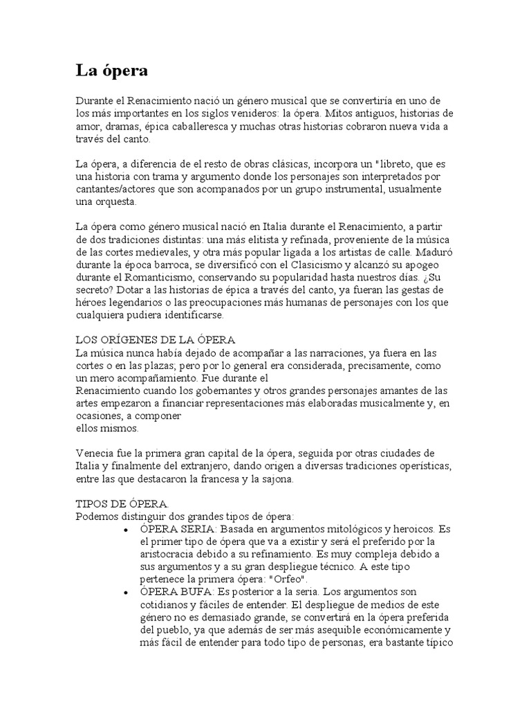 Opera | PDF | Ópera | Renacimiento