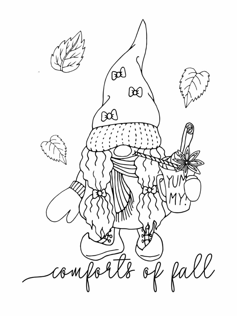 FULL SET Fall Gnome Coloring Pages | PDF