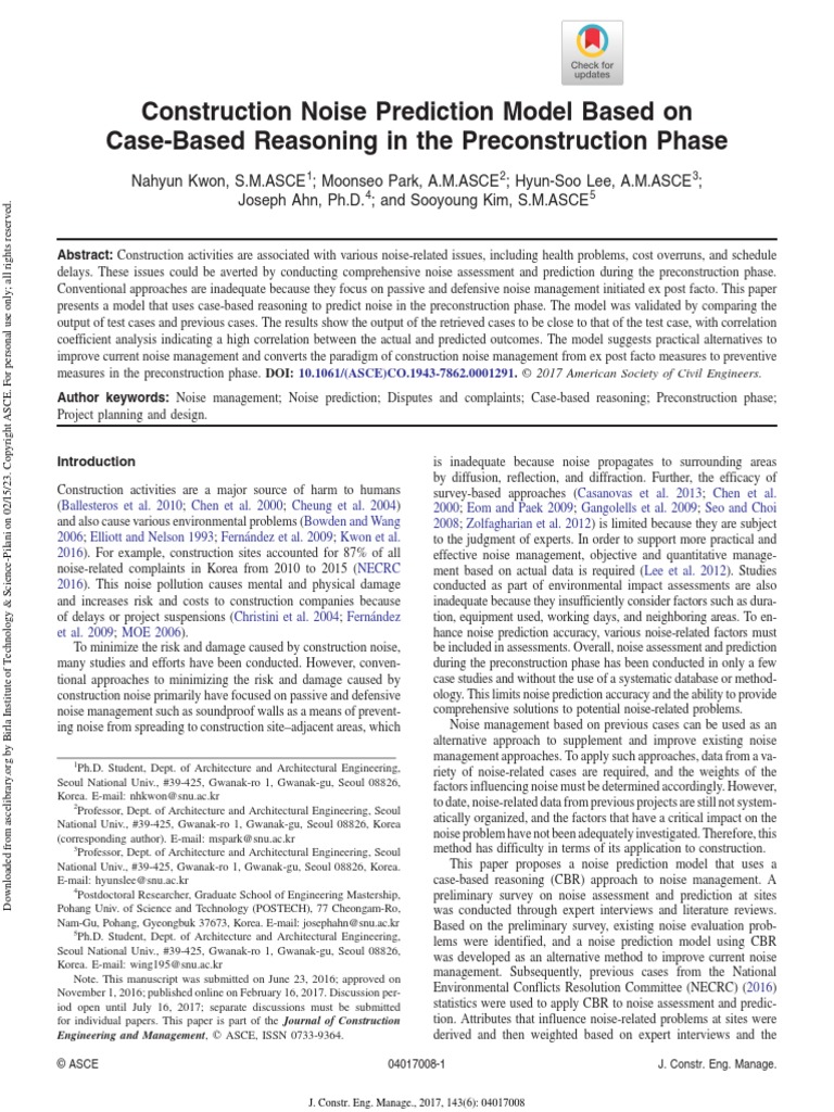 Noise Prediction Model | PDF | Risk | Hazards
