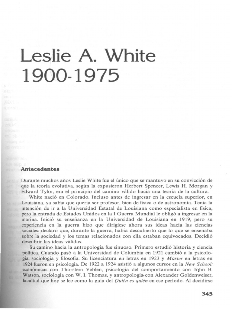 Leslie White | PDF