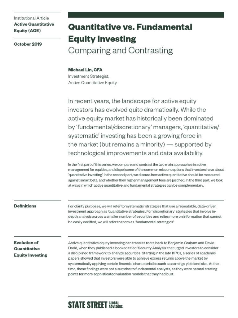 Quant Investing Comparing and Contrasting Part 1 of 3 | PDF | Investing | Valuation (Finance)